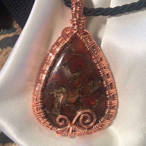 Jewelry | Copper Carnelian Copper Wire Wrapped Pendant | Poshmark